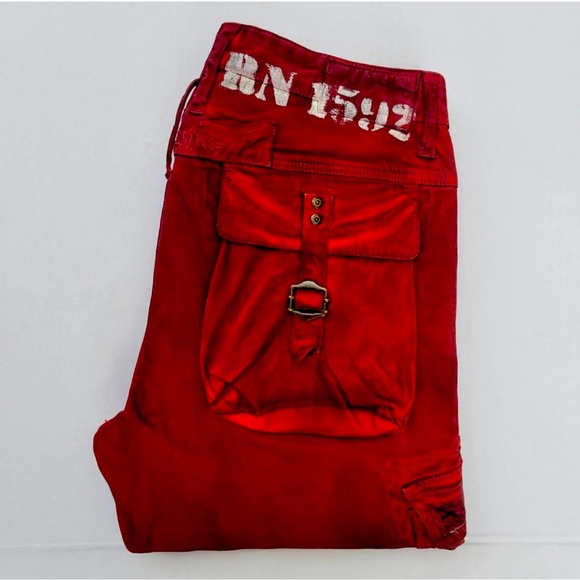 Robin's Jean | Pants | Brand New Robins Jeans Mens Cargo Burgundy Burnt ...
